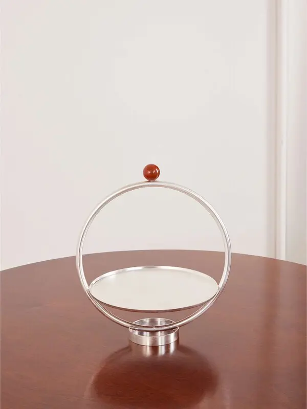 NATALIA CRIADO Plated Cake Stand With Stone Accent