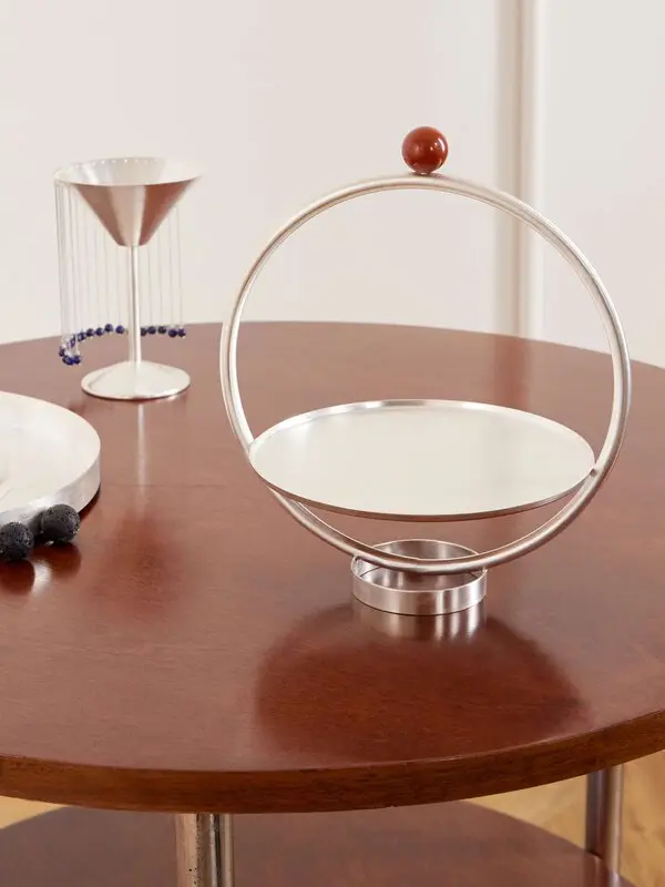 NATALIA CRIADO Plated Cake Stand With Stone Accent