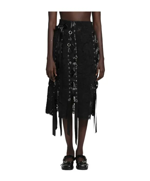 Simone Rocha Lace Ribbon-loop Skirt