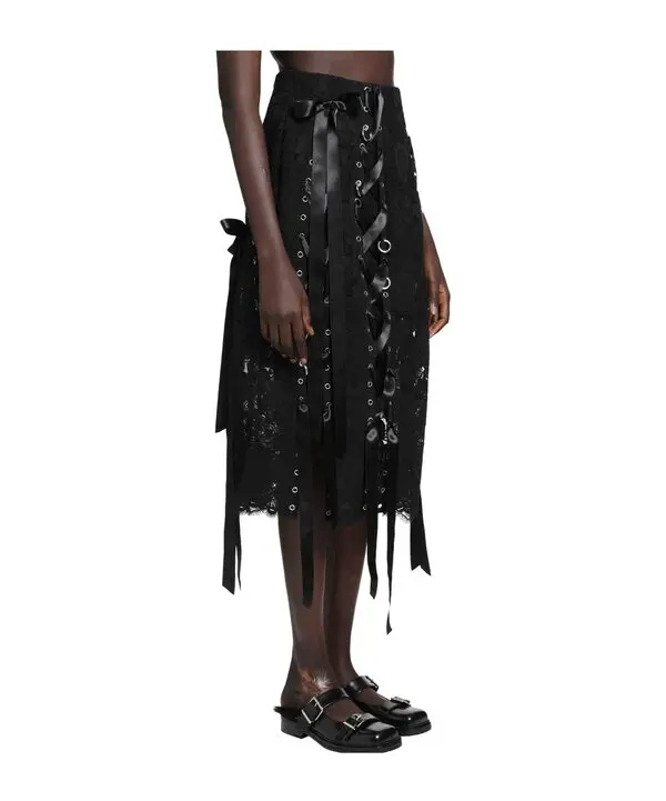 Simone Rocha Lace Ribbon-loop Skirt