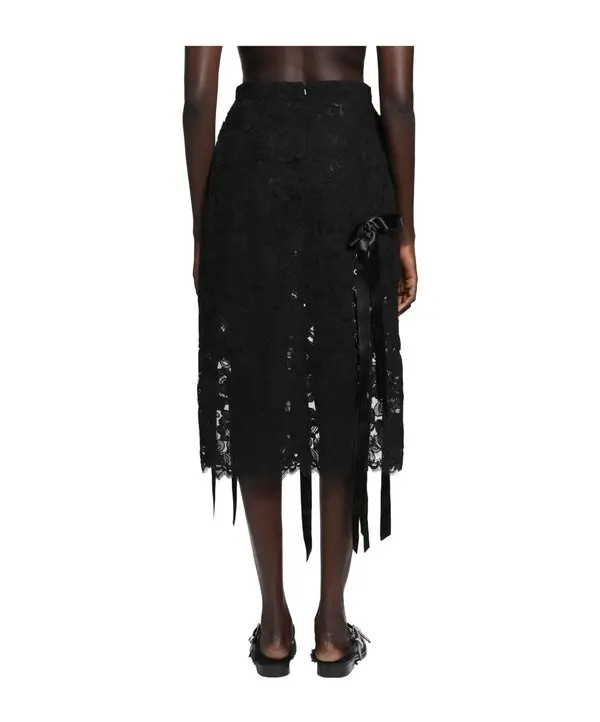 Simone Rocha Lace Ribbon-loop Skirt