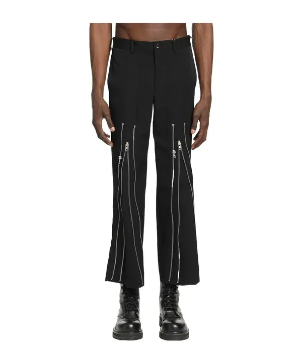 Comme Des Garçons Zip-detail Cropped Flared Trousers