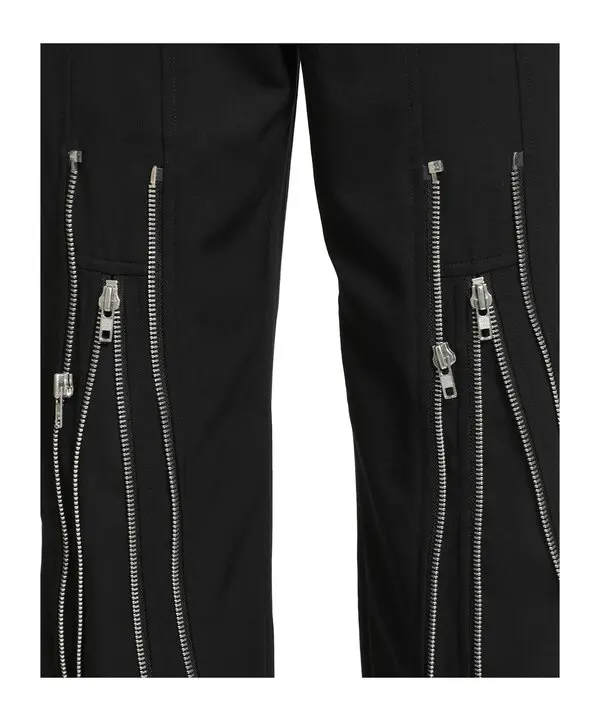 Comme Des Garçons Zip-detail Cropped Flared Trousers