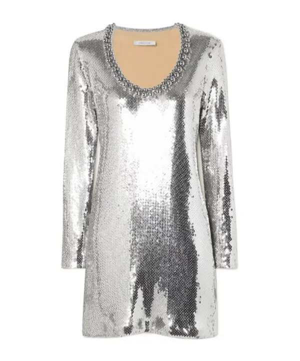 Rabanne Beaded-neckline Sequin-embellished Minidress