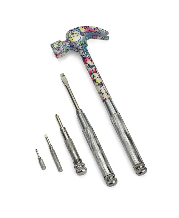 XDOVET 6 In 1 Hammer Multifunction Claw Tool Flower Print - Pattern 3