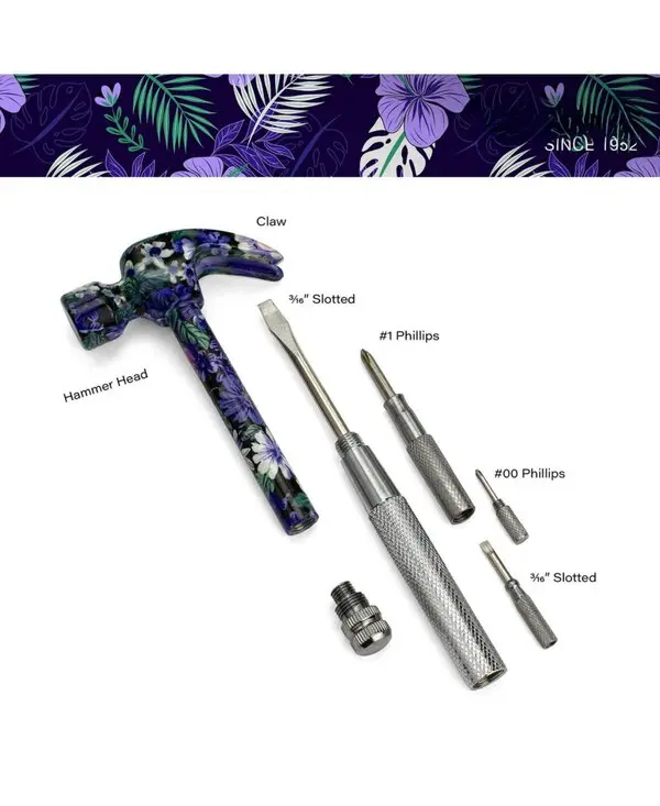 XDOVET 6 In 1 Hammer Multifunction Claw Tool Flower Print - Pattern 5