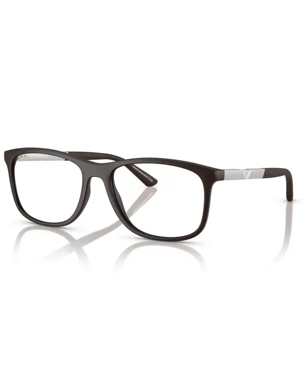 Emporio Armani Rectangle Full Rim Eyeglasses - Matte Gray