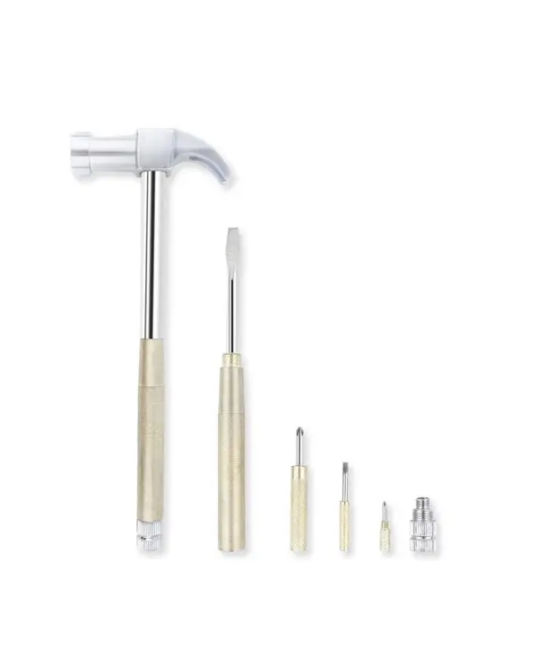 XDOVET 6 In 1 Multifunctional Hammer Tool Set - Silver Yellow