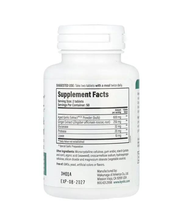 KYOLIC 102 Garlic W/enzyme Veg 100 Tab