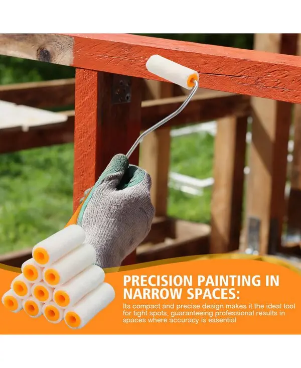 XDOVET Mini Roller Brush Set For Trim Edge Corner Window Frame Touch Up