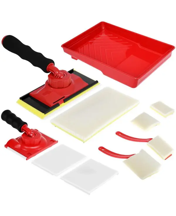 XDOVET Edger Tool Kit Trimmer Pad Applicator Corner Wall Ceiling - Red