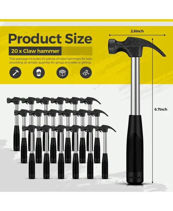 XDOVET Claw Hammer Rubber Handle Alloy Steel Diy Tool