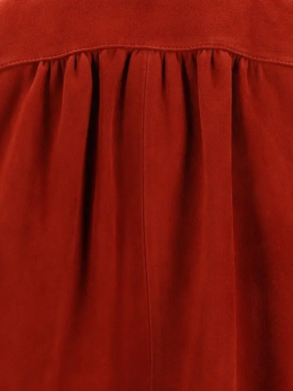 FORTE_FORTE Suede Band Collar Jacket - Orange