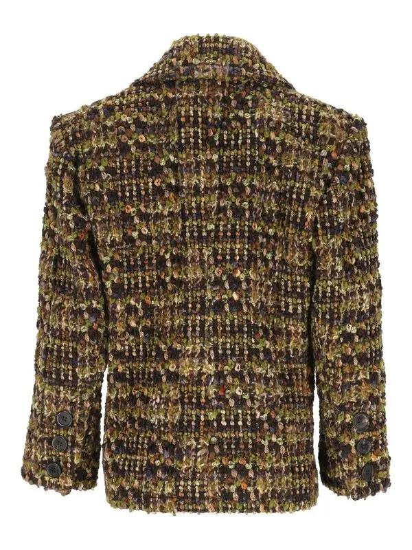 Saint Laurent Tweed Blazer - Green