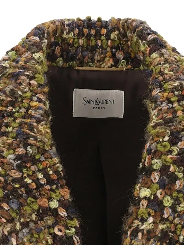 Saint Laurent Tweed Blazer - Green