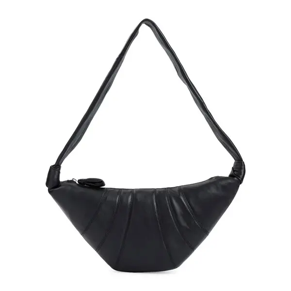 LEMAIRE Leather Medium Croissant Bag - Black