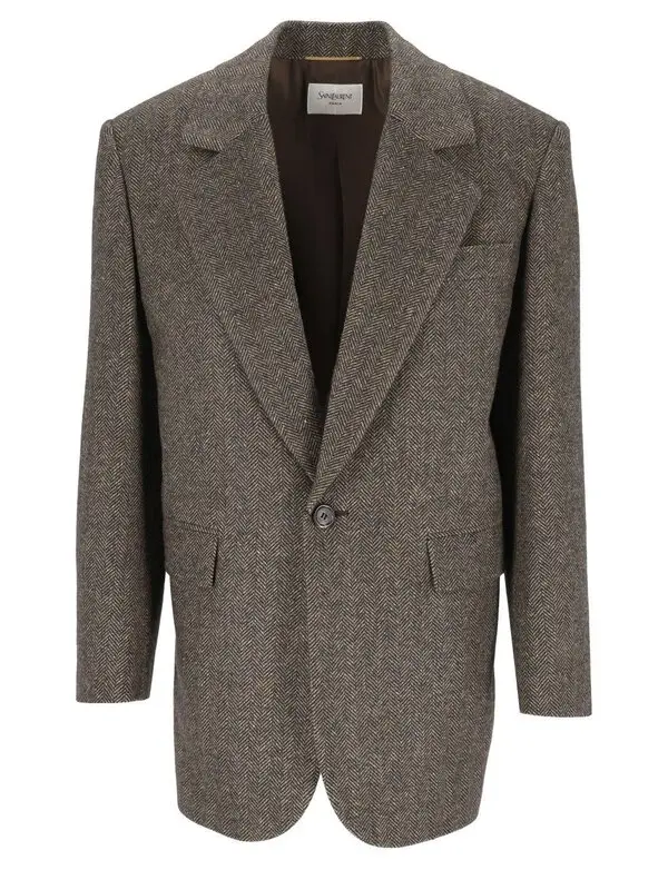 Saint Laurent Herringbone Wool Jacket