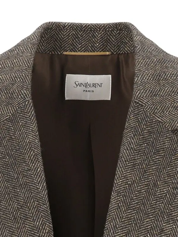 Saint Laurent Herringbone Wool Jacket