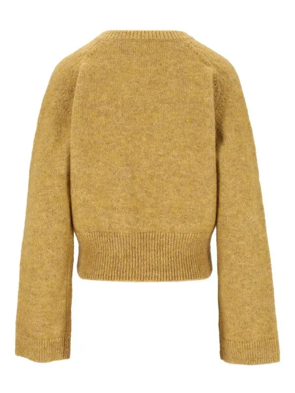 GANNI Melange Mohair Deep V-neck Sweater