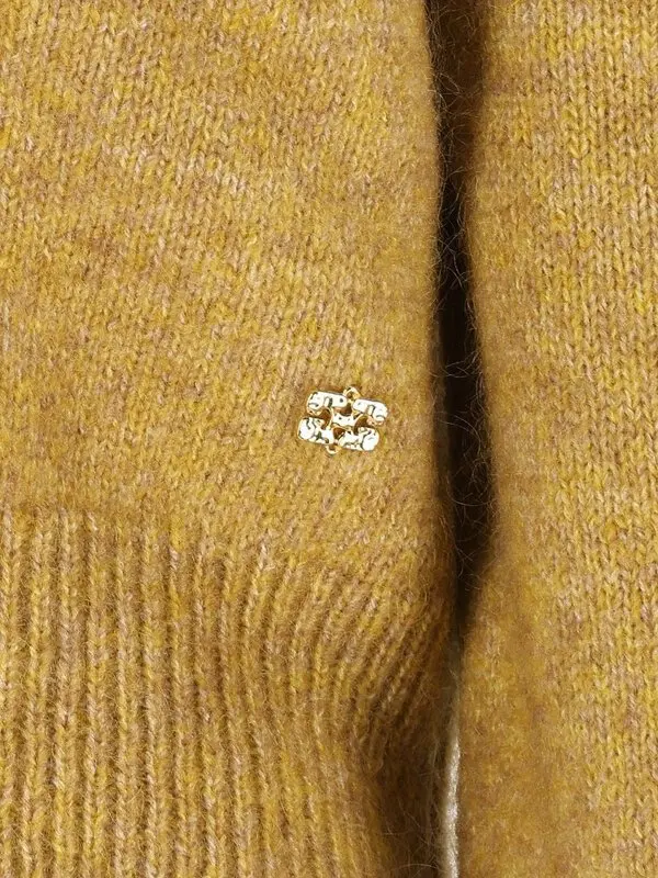GANNI Melange Mohair Deep V-neck Sweater