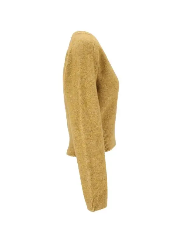 GANNI Melange Mohair Deep V-neck Sweater
