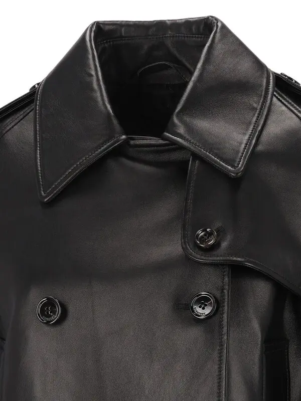 Burberry Mayfair Cropped Leather Trench Jacket