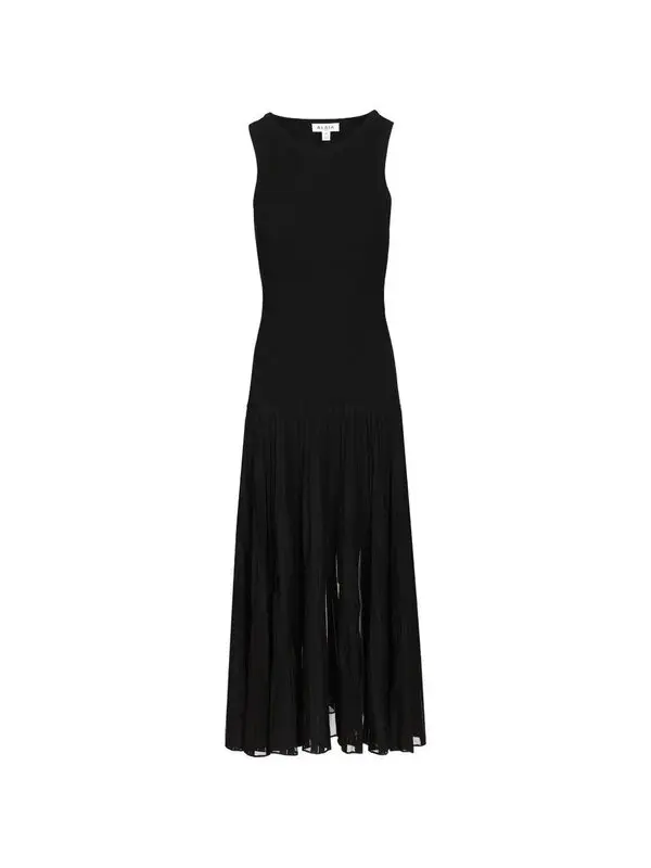 Alaïa Pleated Sheer Knit Midi Dress
