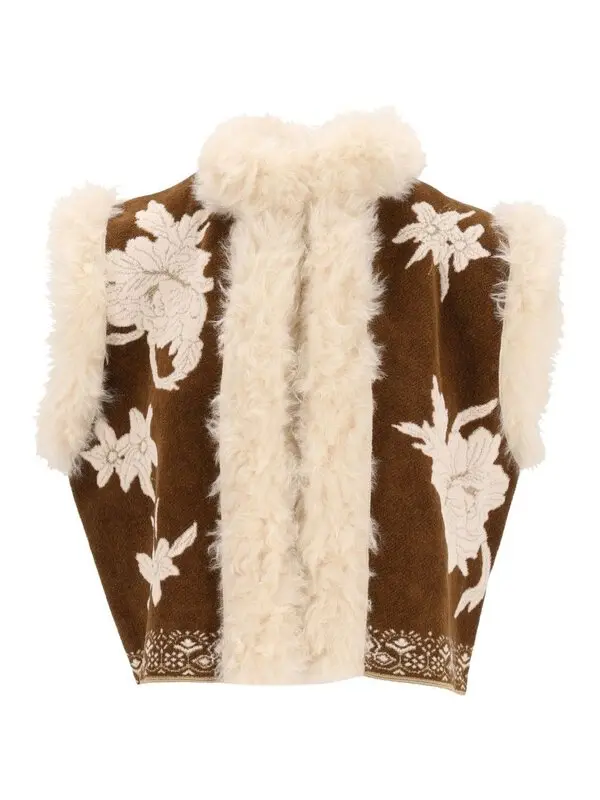 FORTE_FORTE The Lotus Eco Fur Jacquard Chenille Vest - Multicolor