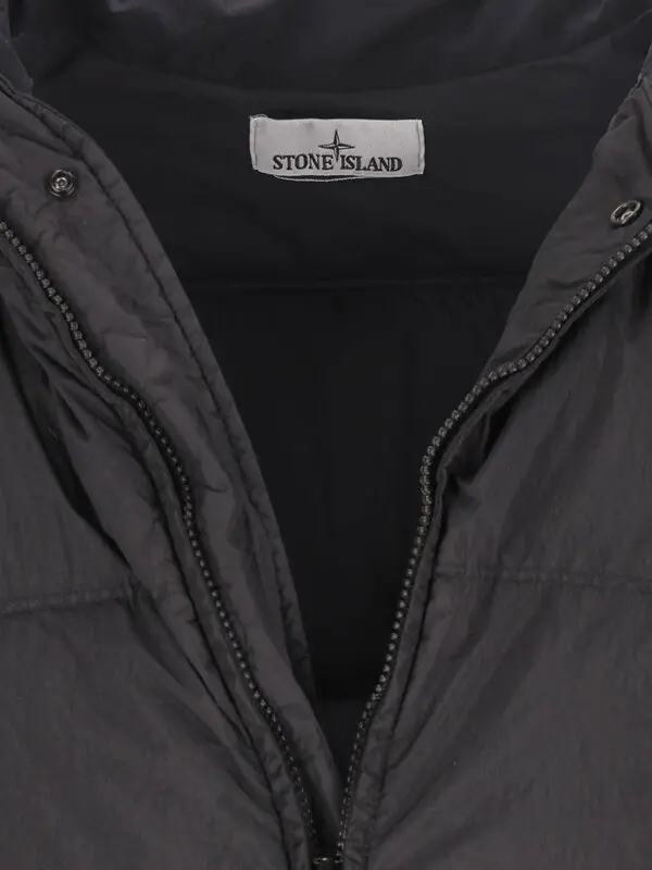 Stone Island Padded Down Jacket With Hood - Black