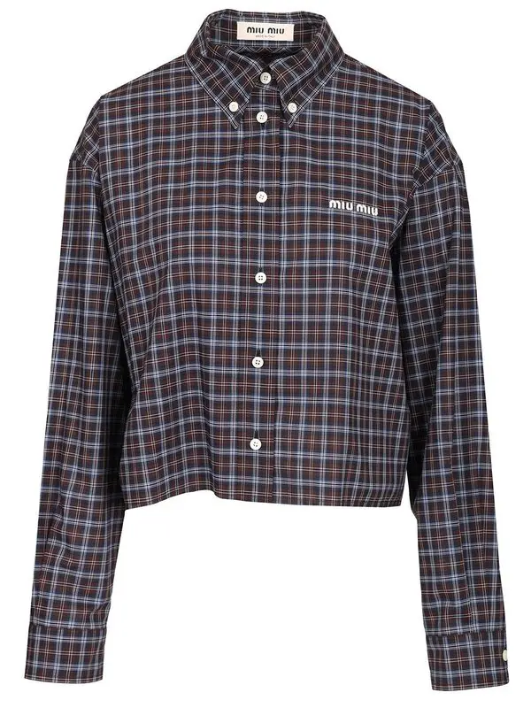 Miu Miu Tartan Check Cotton Shirt