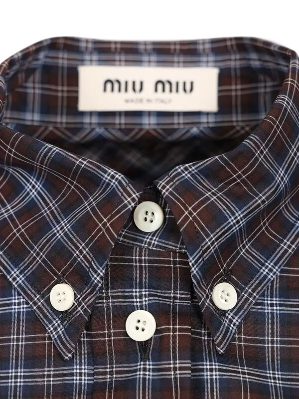 Miu Miu Tartan Check Cotton Shirt