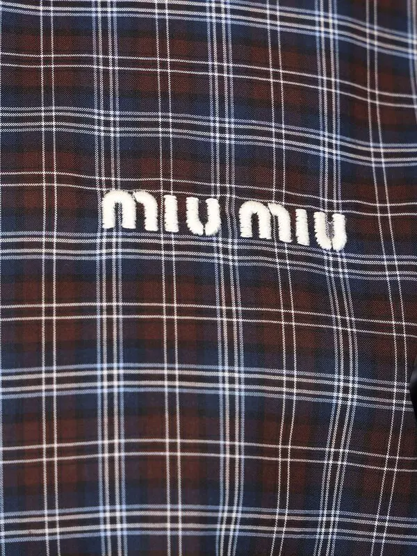 Miu Miu Tartan Check Cotton Shirt