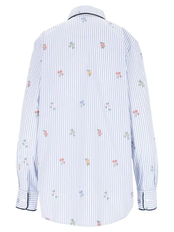 Etro Striped Floral Jacquard Cotton Shirt