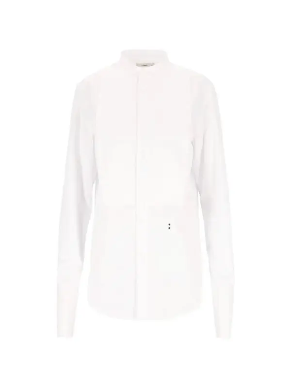 Fendi Cotton Poplin Shirt With Mandarin Collar