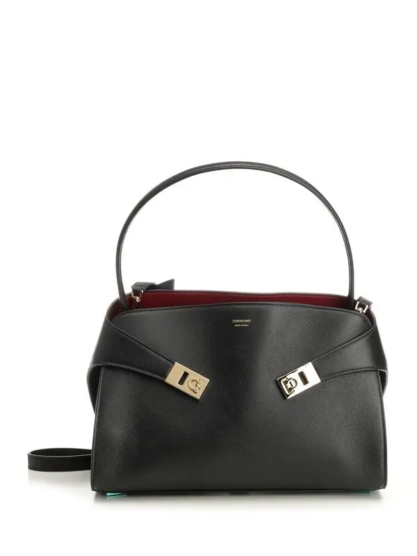 FERRAGAMO Hug Soft Shoulder Bag - Black