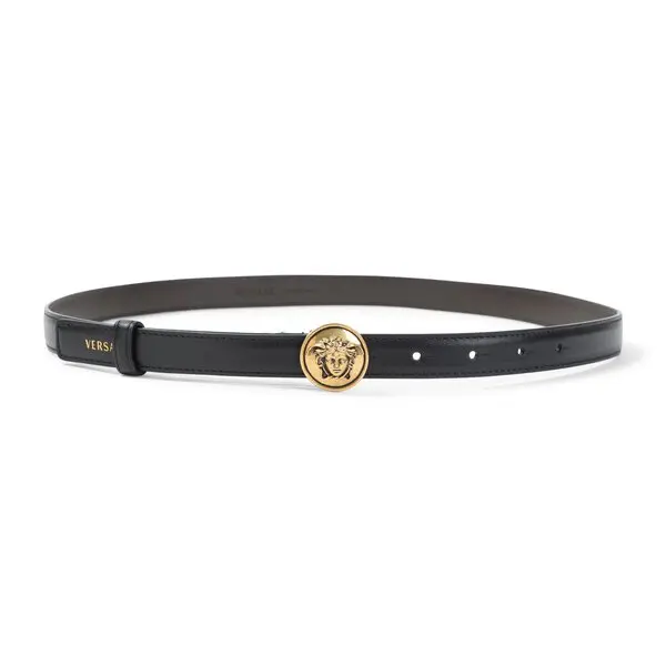 Versace Medusa Leather Belt - Black