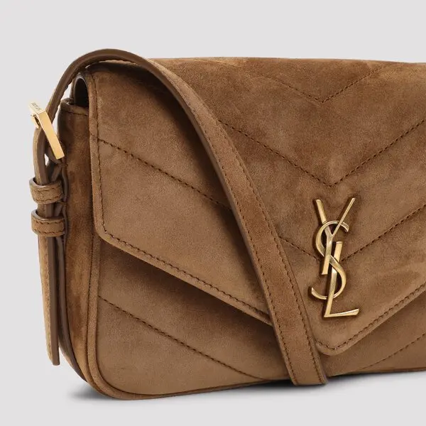Saint Laurent Suede Lou Lou Shoulder Bag - Brown