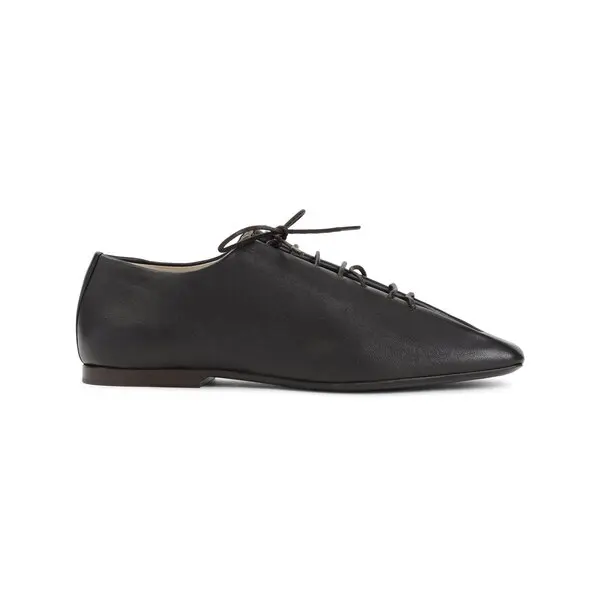 LEMAIRE Souris Flat Classic Black Calf Leather Derbies