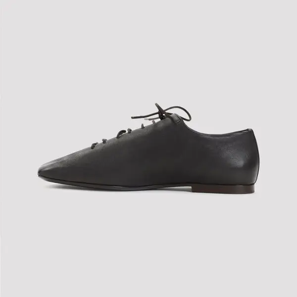 LEMAIRE Souris Flat Classic Black Calf Leather Derbies