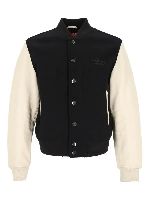 DIESEL® Wool And Leather Blend Bomber Jacket