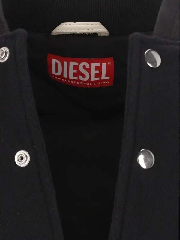 DIESEL® Wool And Leather Blend Bomber Jacket