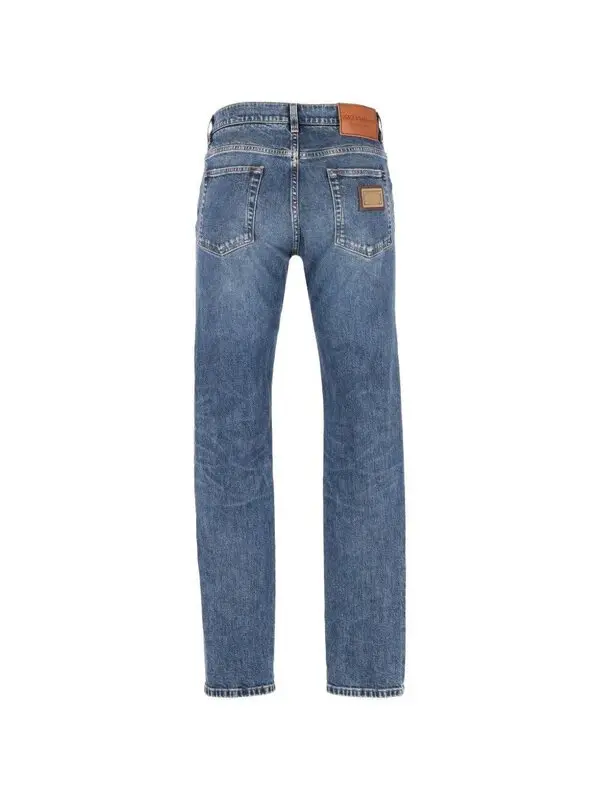 Dolce & Gabbana Slim Fit Faded Denim Jeans