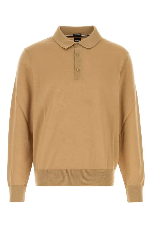 BOSS Camel Wool Polo Shirt