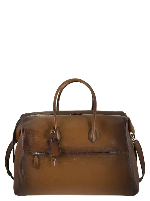 Santoni Leather Holdall With Shaded Finish