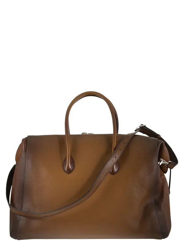 Santoni Leather Holdall With Shaded Finish