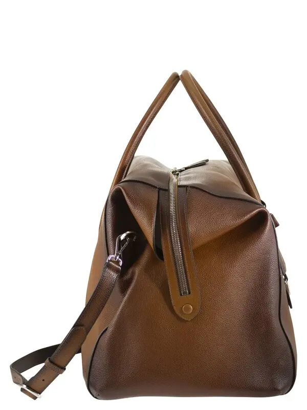 Santoni Leather Holdall With Shaded Finish