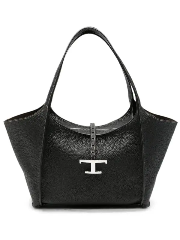 TOD'S Timeless Small Leather Shopping Bag - Black
