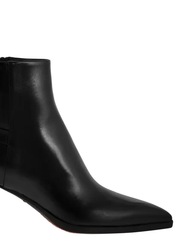 Santoni Elly65 Leather Ankle Boots With Block Heel