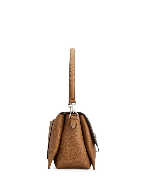 TOD'S T Timeless Small Leather Flap Bag - Brown