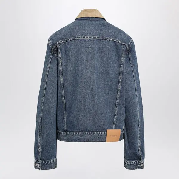 JW Anderson Mid-wash Denim Jacket With Contrast Corduroy Collar - Blue